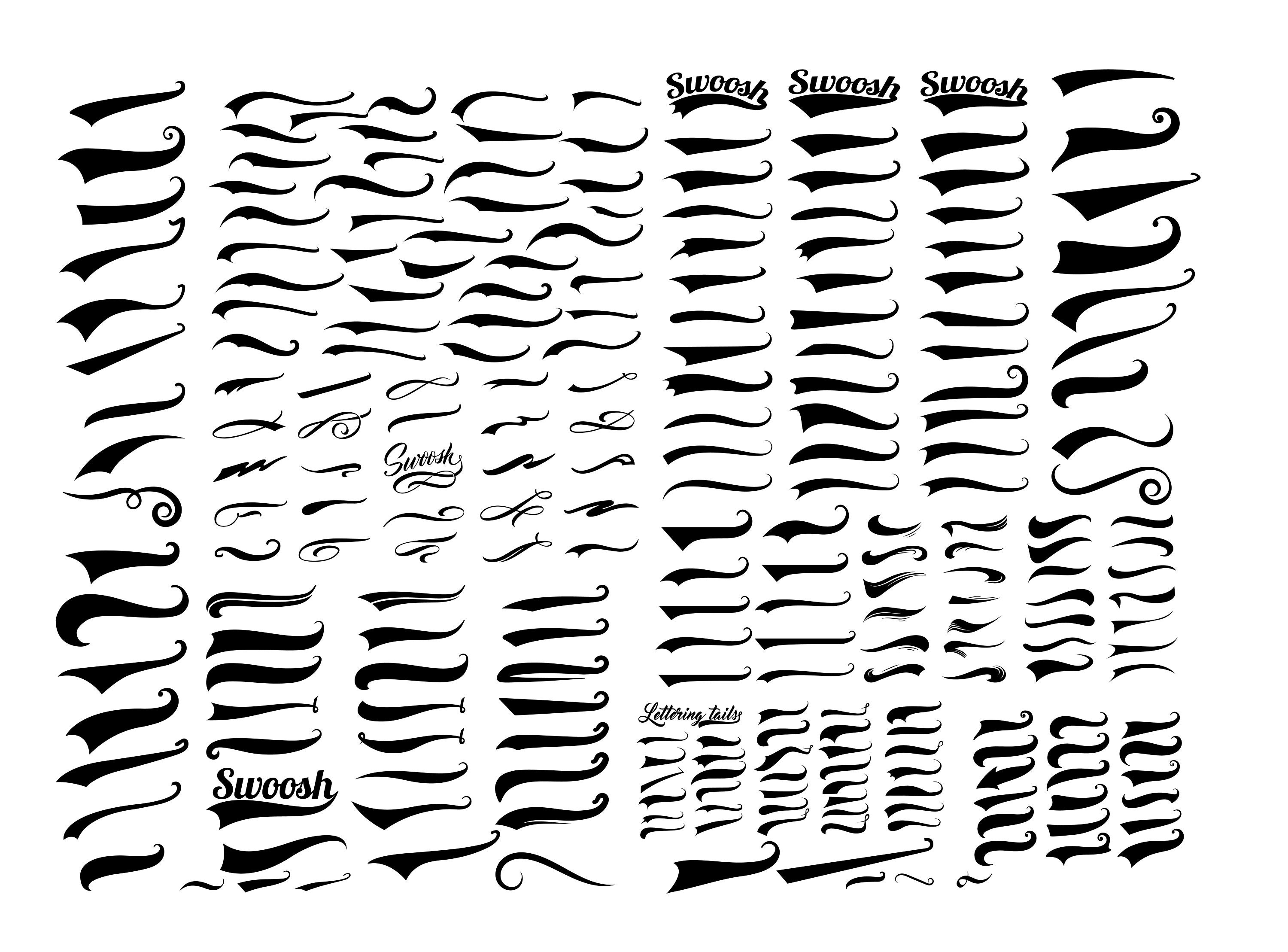 230+ Swooshes Text Tails,swoosh Svg BUNDLE, Swoosh Swirl Svg, Swish ...