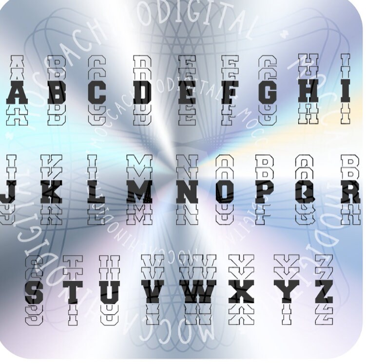 Mirror Font | Mirror Alphabet Svg, Echo Font, Trippy Font, Svg File for ...