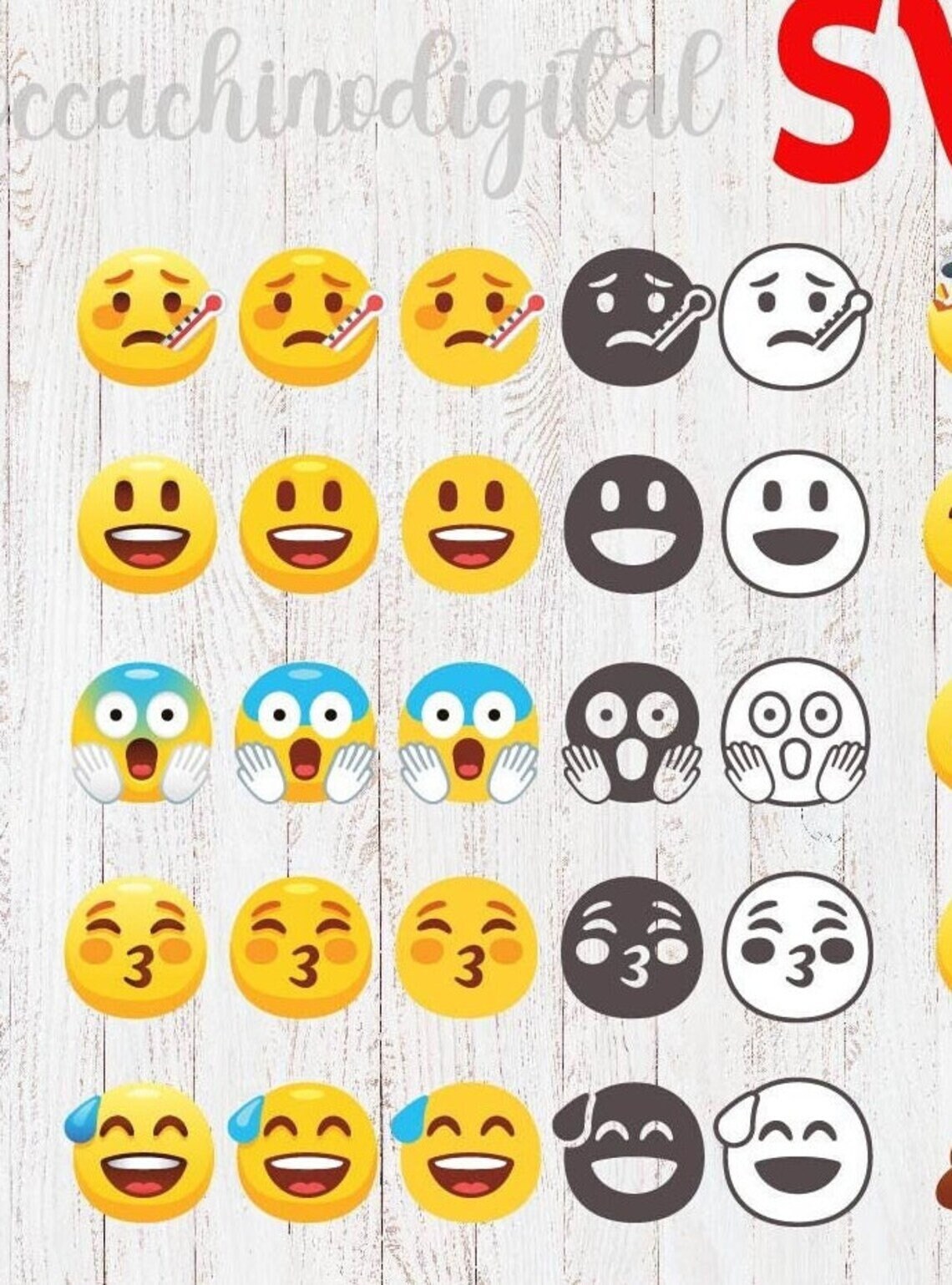 Emoji SVG + PNG Bundle, Icons, Social Media, Druck und Aufkleber // SVG ...