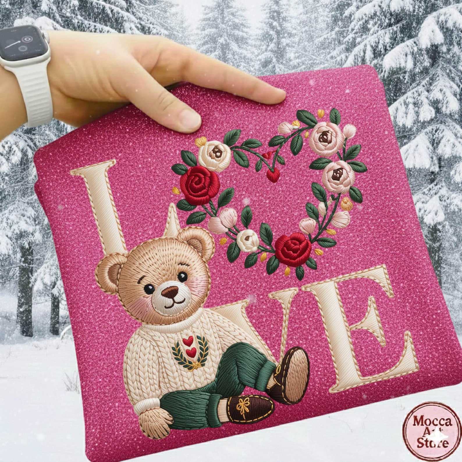 Polo Bear Valentine PNG Bundle • Embroidered Style Clipart - Etsy