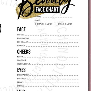 Female Face Chart, Makeup Training,beauty Face Chart for ,printable ...