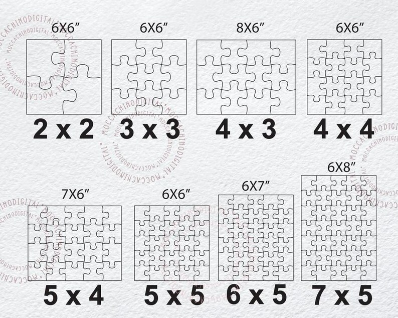 Jigsaw Puzzle Template SVG: Laser Cut Vector Clipart (digital Download ...