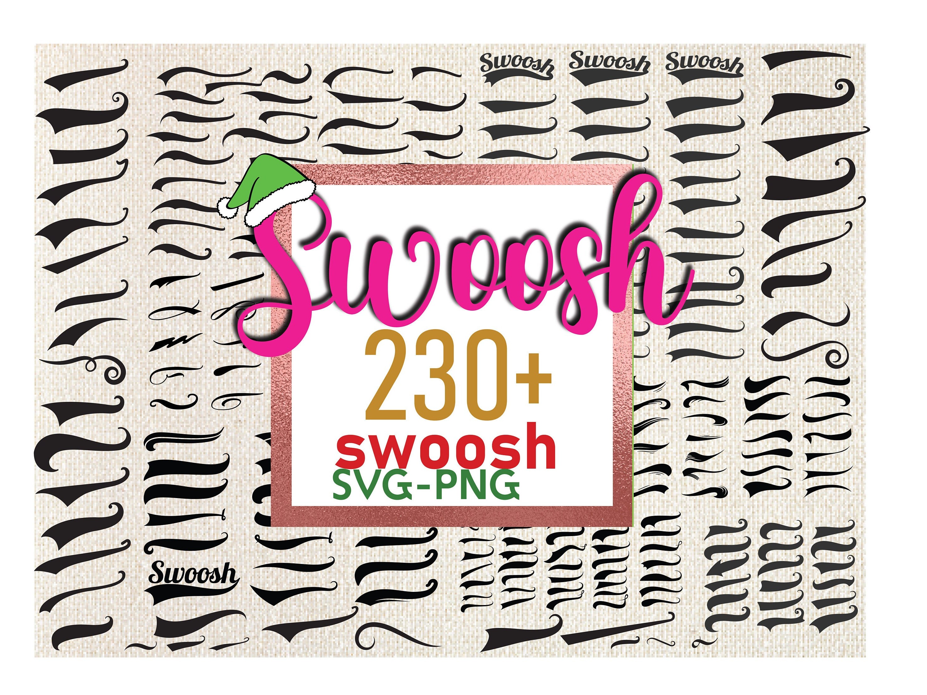 230+ Swooshes Text Tails,swoosh Svg BUNDLE, Swoosh Swirl Svg, Swish ...