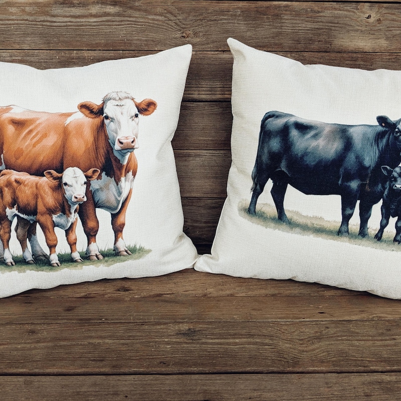 Cow Print Pillow - Etsy