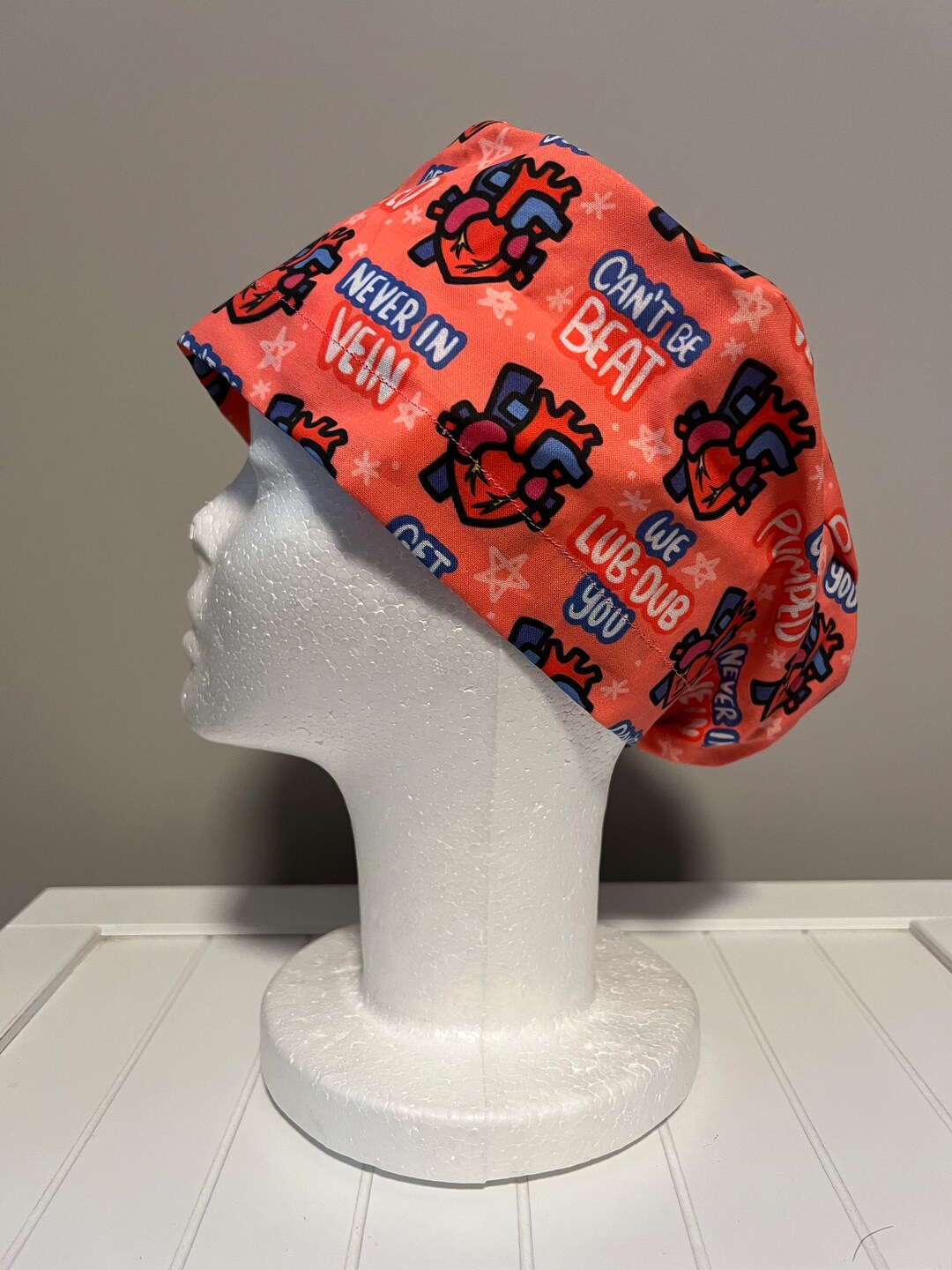 Euro Style Scrub Cap Anatomical Heart, Cath Lab, ICU, Cardiac Surgery ...