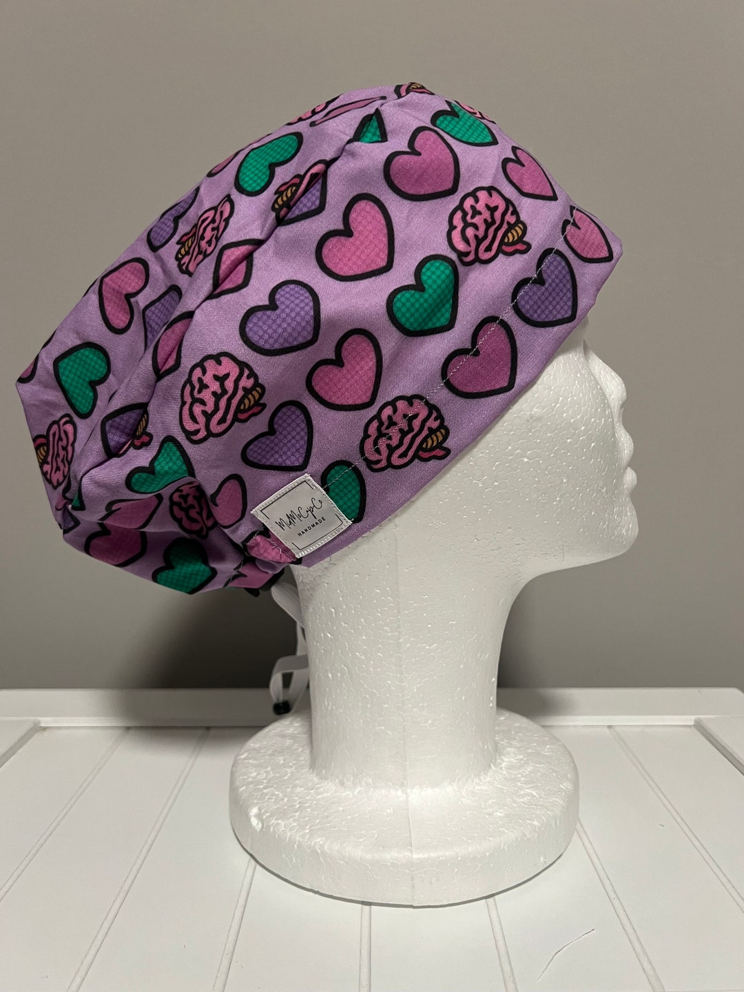 Euro Style Scrub Cap Neuro, Neurology, Neurosurgery, Brain, Hearts - Etsy