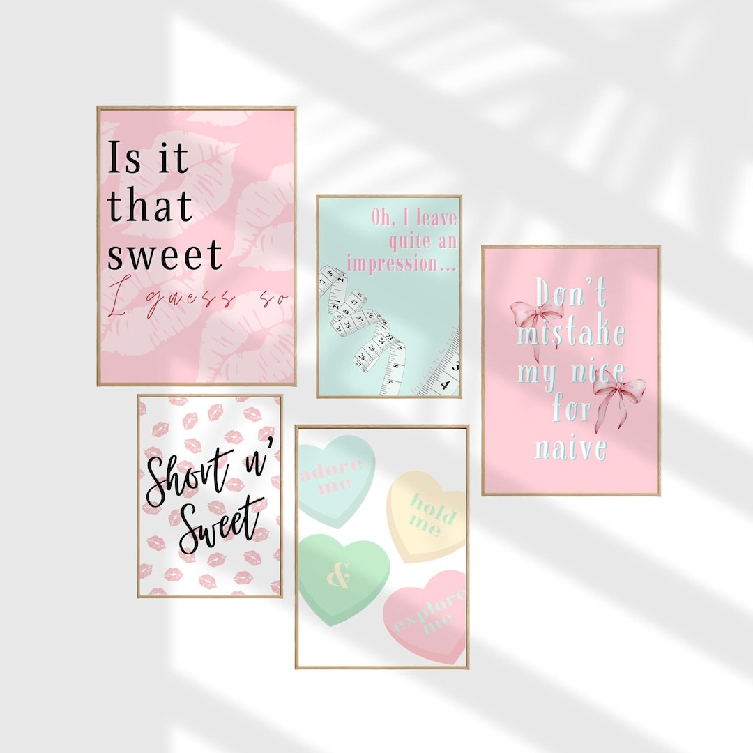 Sabrina Carpenter Inspired Short N’ Sweet 5 Digital Prints for Wall Art ...