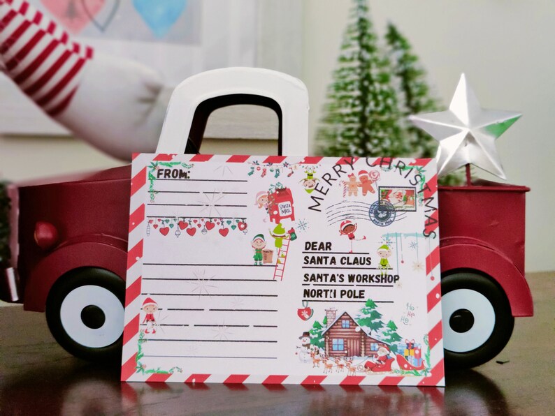 Printable Postcard for Santa Christmas Letter for Santa Mail - Etsy
