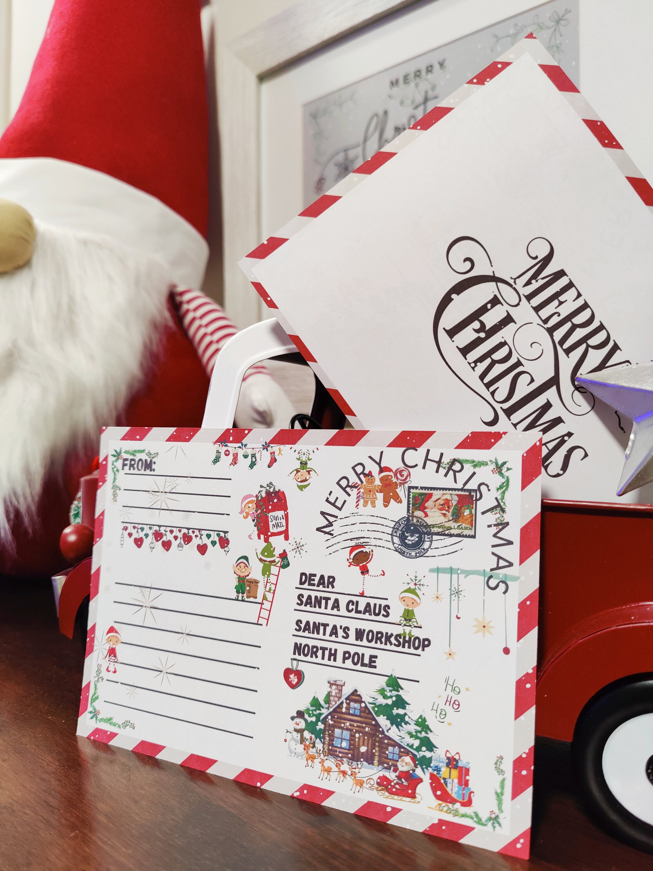 Printable Postcard for Santa Christmas Letter for Santa Mail - Etsy