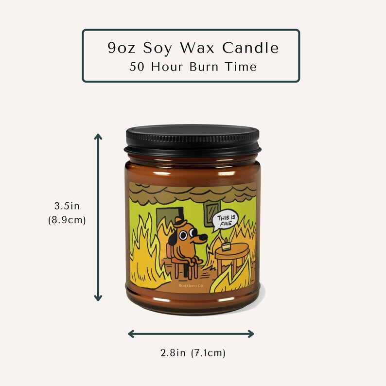 This is Fine Meme Candle | Everything is Fine | Funny Candle | Amber ...