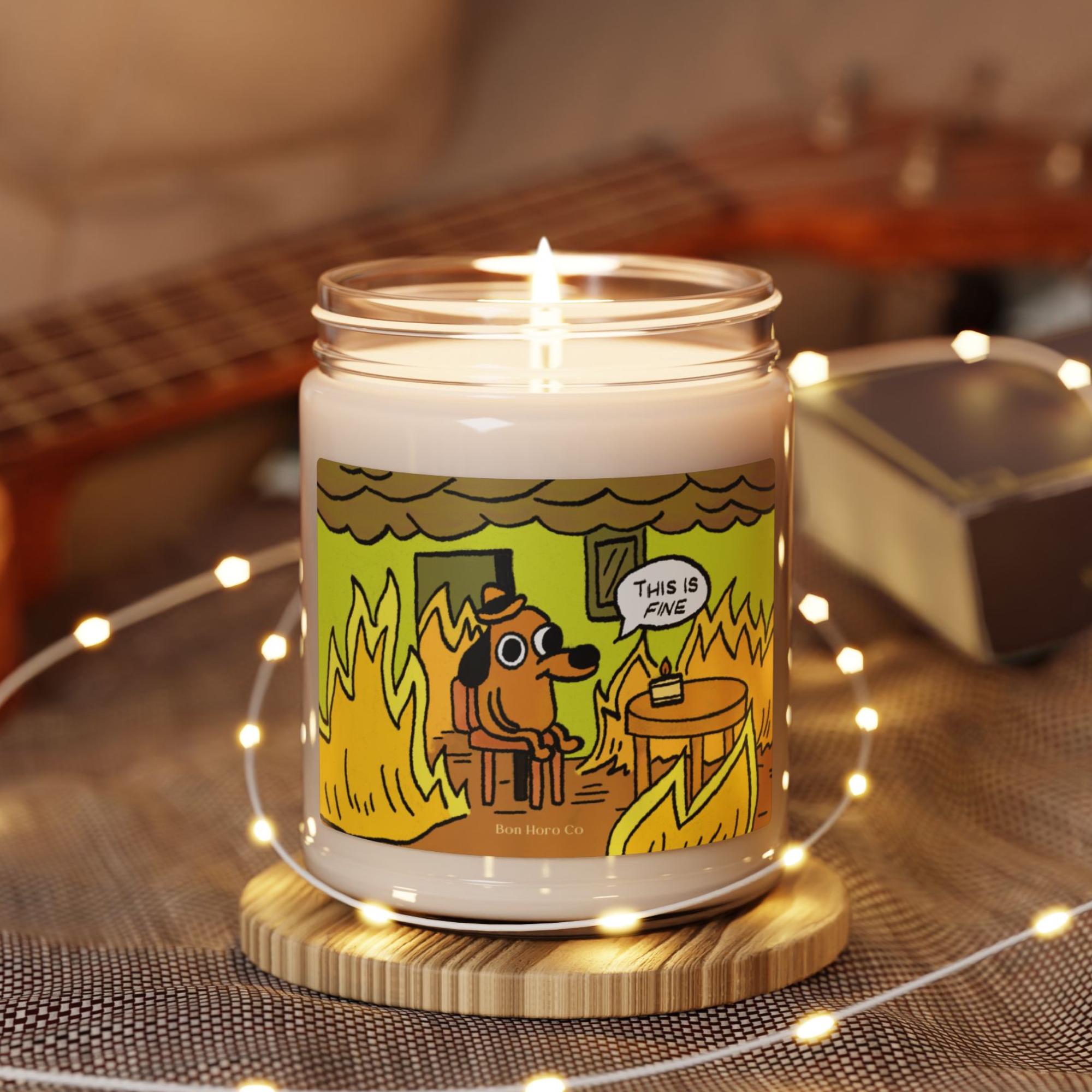 This is Fine Meme Candle | Everything is Fine | Funny Candle | Clear ...