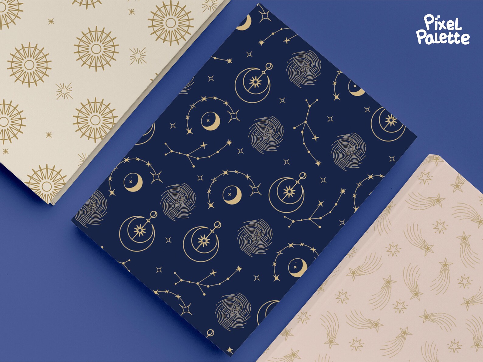 Celestial Digital Paper Set, Seamless Textures, Patterns, Backgrounds ...