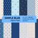 Simple Blue Digital Paper Set, Seamless Textures, Patterns, Backgrounds ...