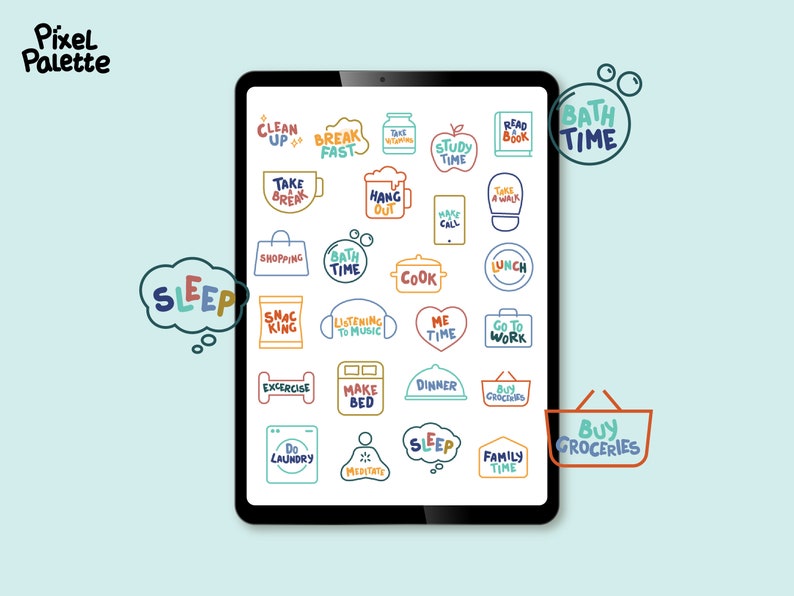 Daily Activity Clipart, Digital Stickers, Printable, PNG, Goodnotes - Etsy