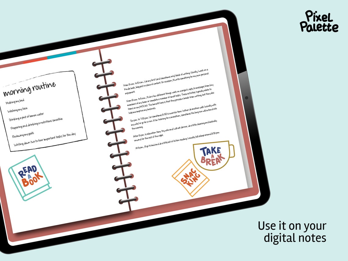 Daily Activity Clipart, Digital Stickers, Printable, PNG, Goodnotes - Etsy