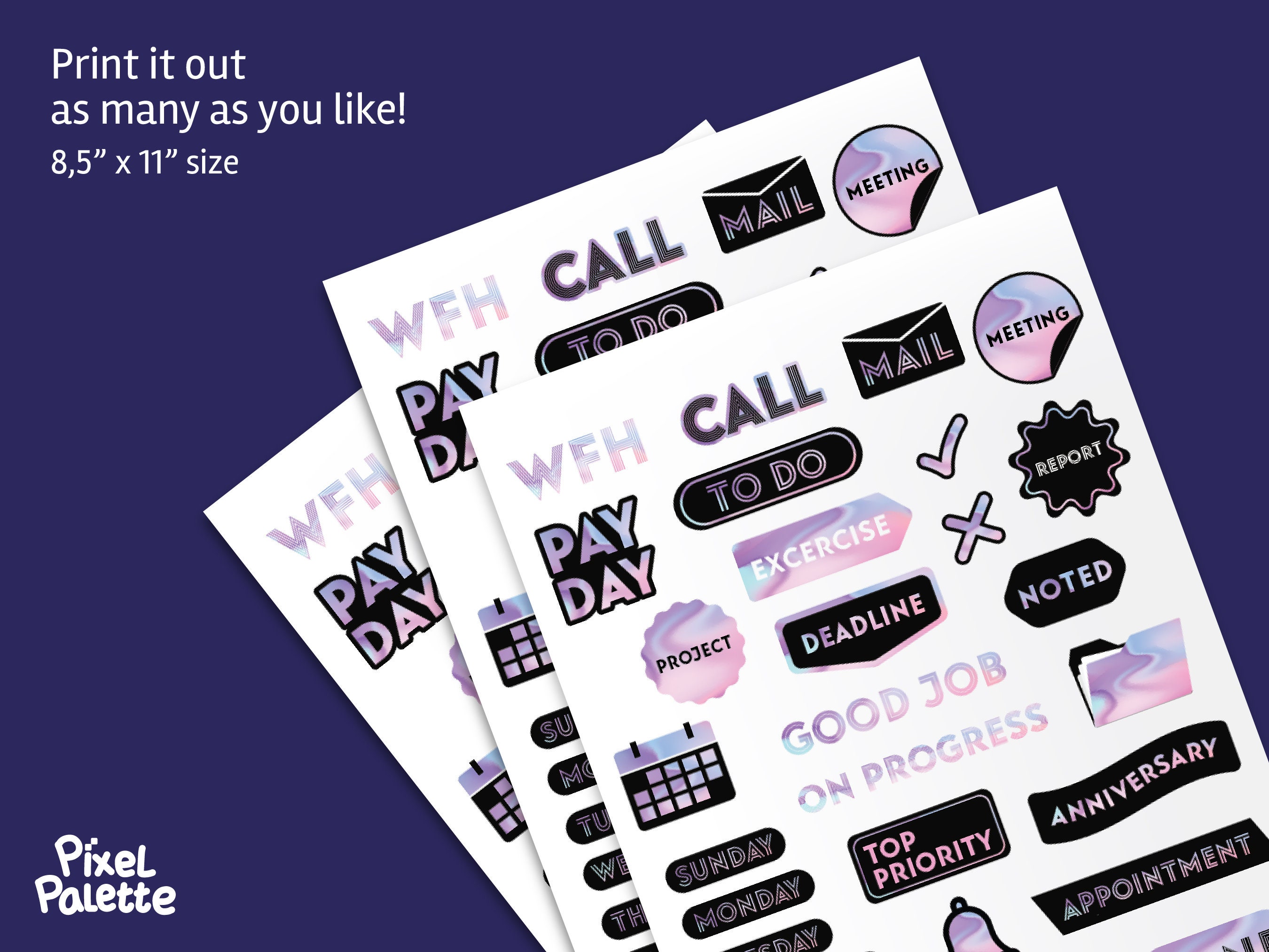 To Do List Clipart, Digital Stickers, Printable, Hologram, Pngs - Etsy