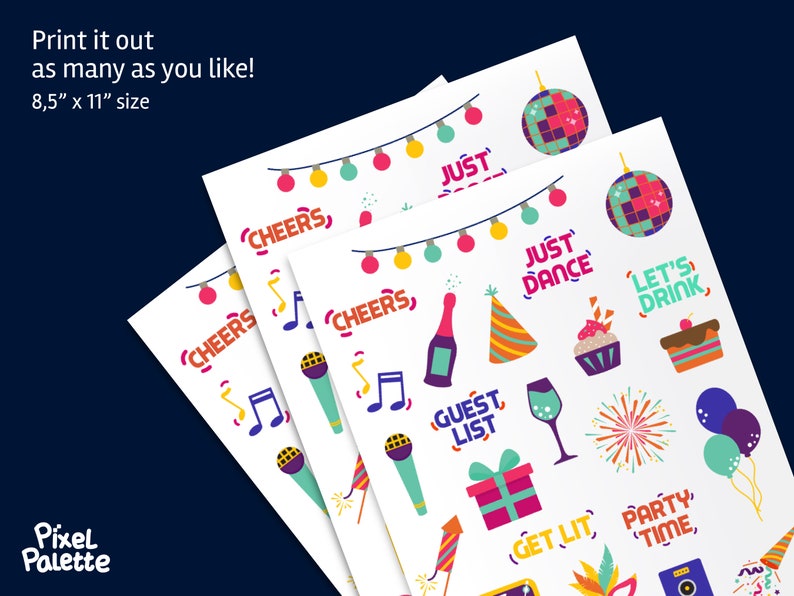 Party Time Clipart, Digital Stickers, Printable - Etsy