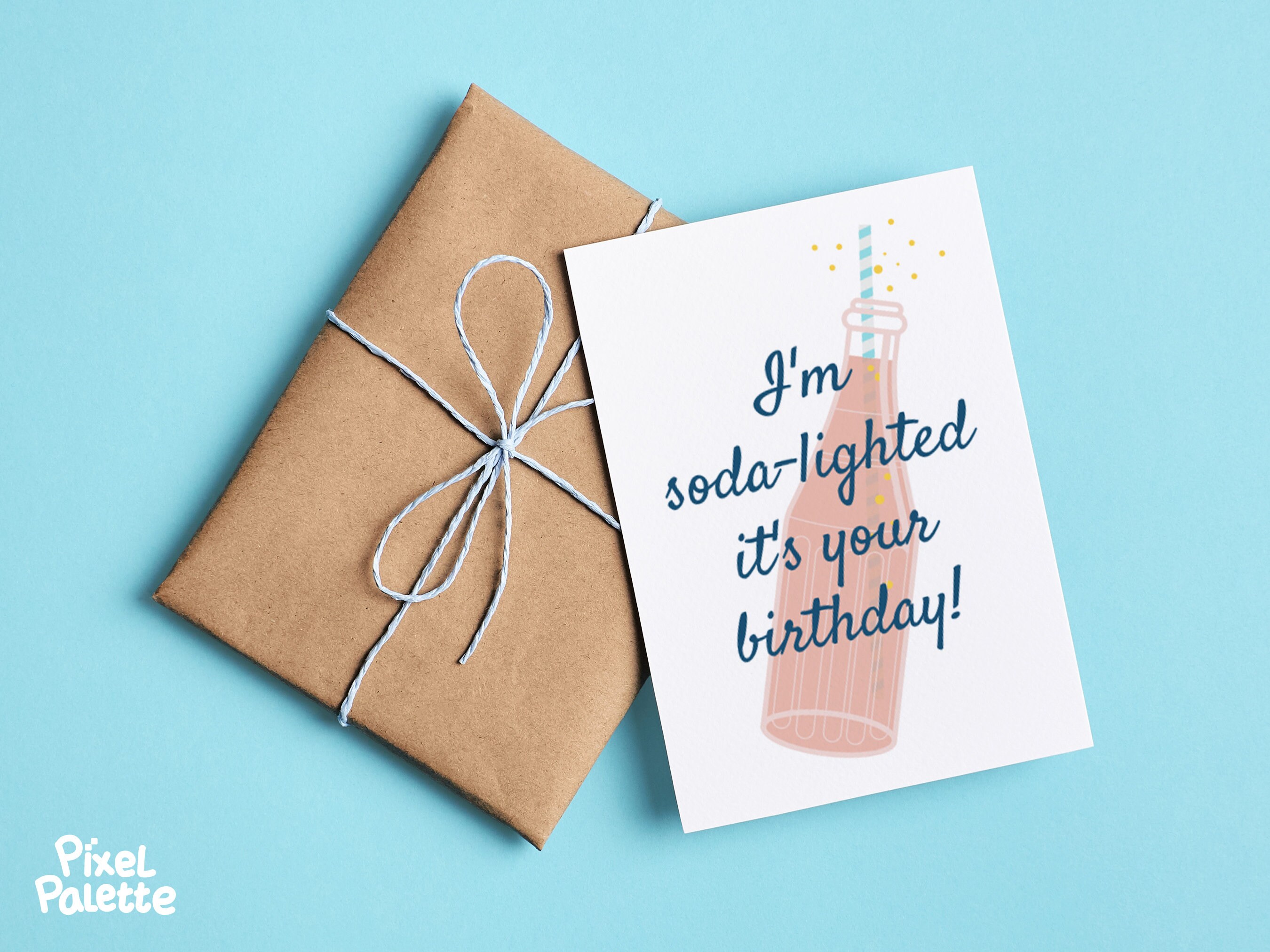 Soda-lighted Birthday Card: Printable Greeting Card (instant Download ...