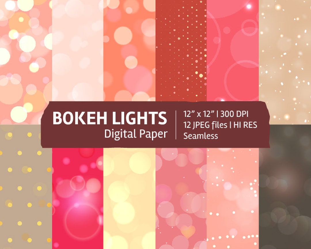 Bokeh Lights Digital Paper Set, Seamless Textures, Patterns ...