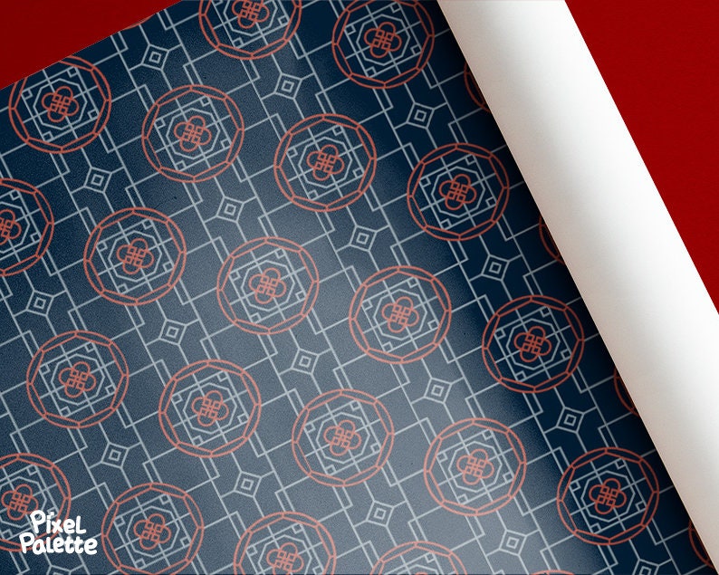 Chinese Oriental Digital Paper Set, Seamless Textures, Patterns ...