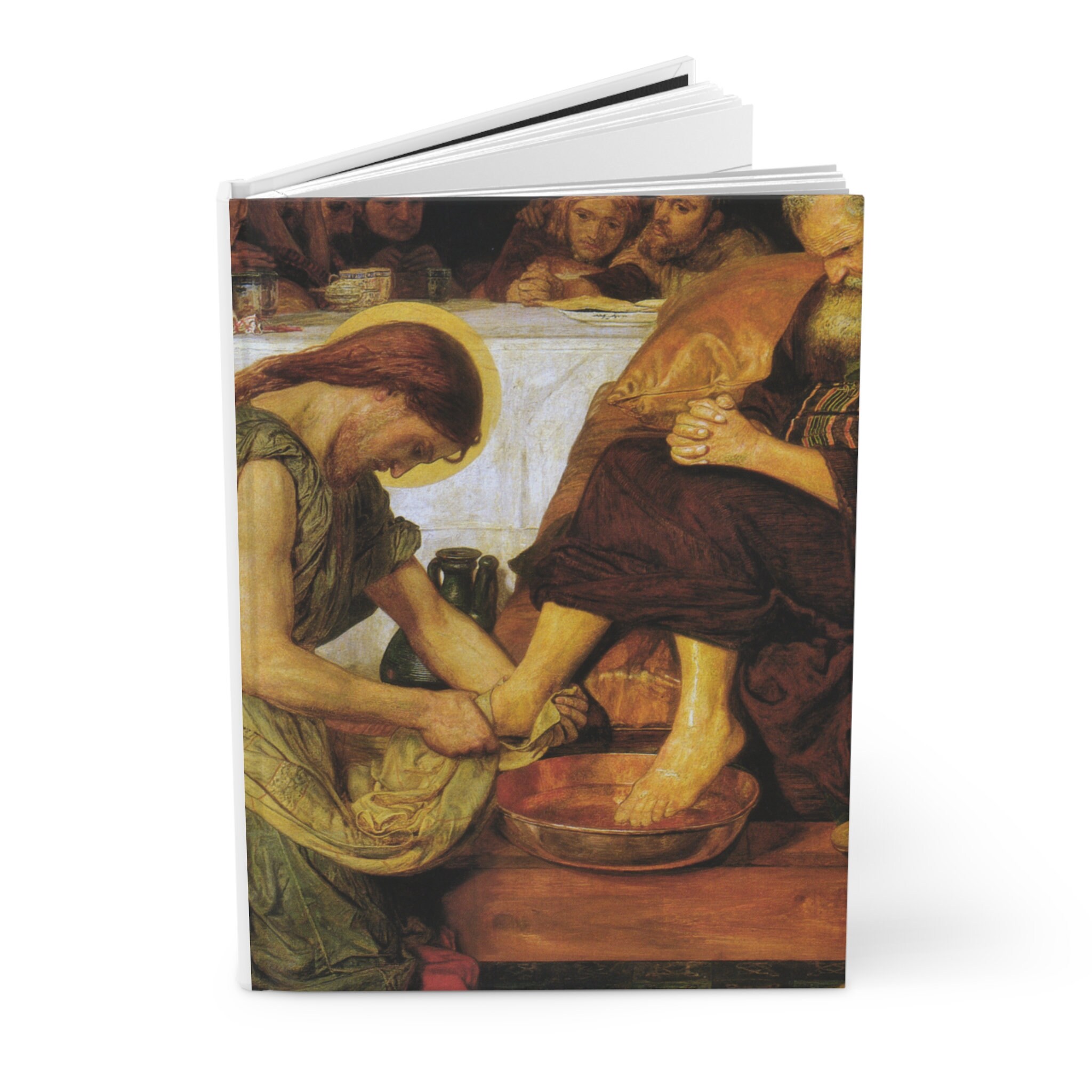 Hardcover Journal Matte, Christ Washing Peters Feet, Lent, Maundy ...