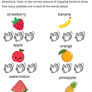 Syllable Practice Worksheets Clap It Out Activity Primary Grades ...