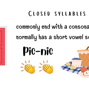 Understanding Open & Closed Syllables - Etsy