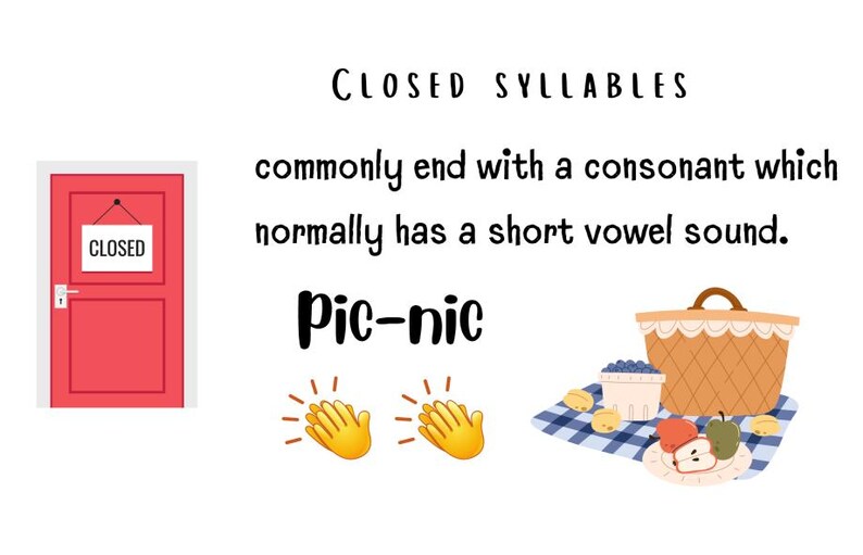 Understanding Open & Closed Syllables - Etsy
