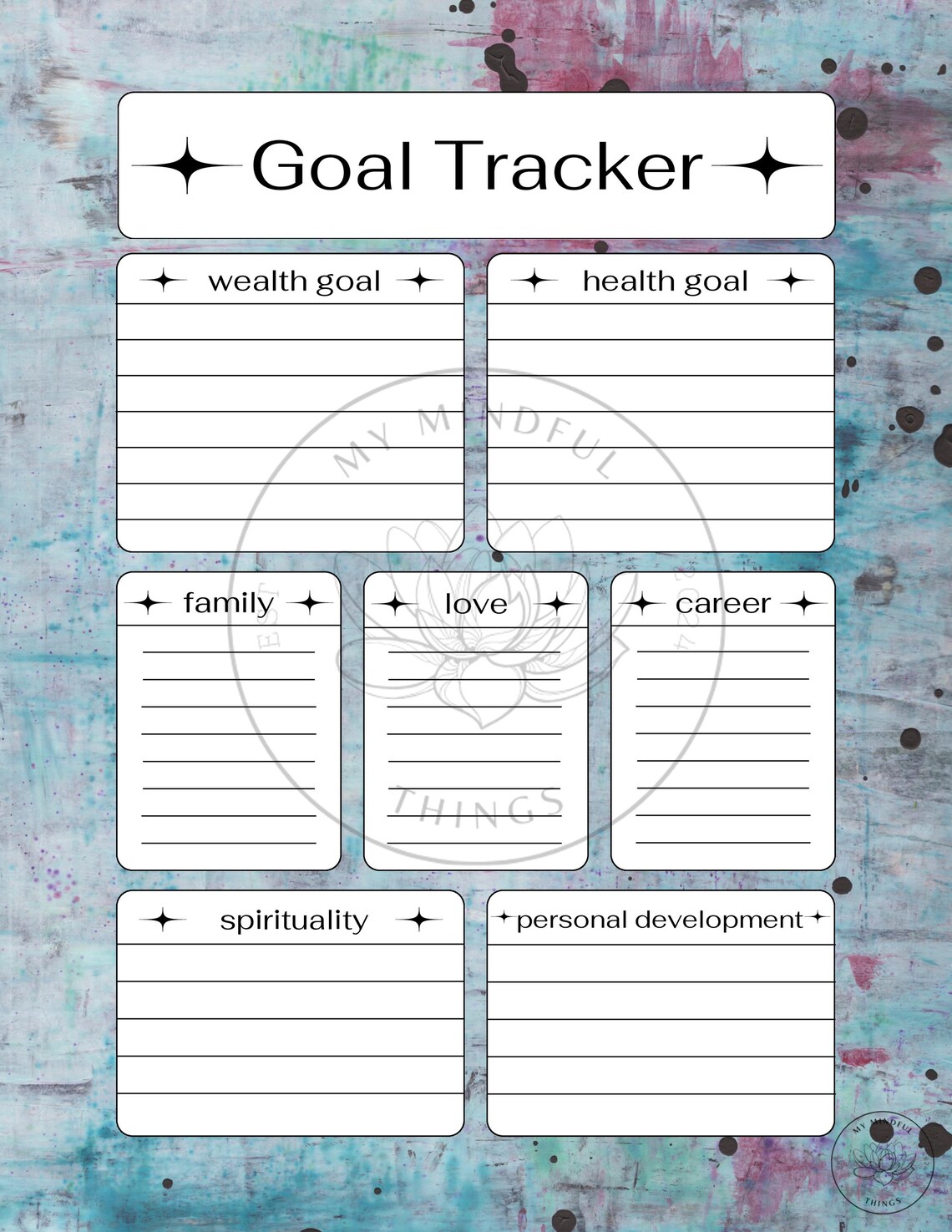 Printable Goal Tracker for Accountability - Health, Wealth, Family ...