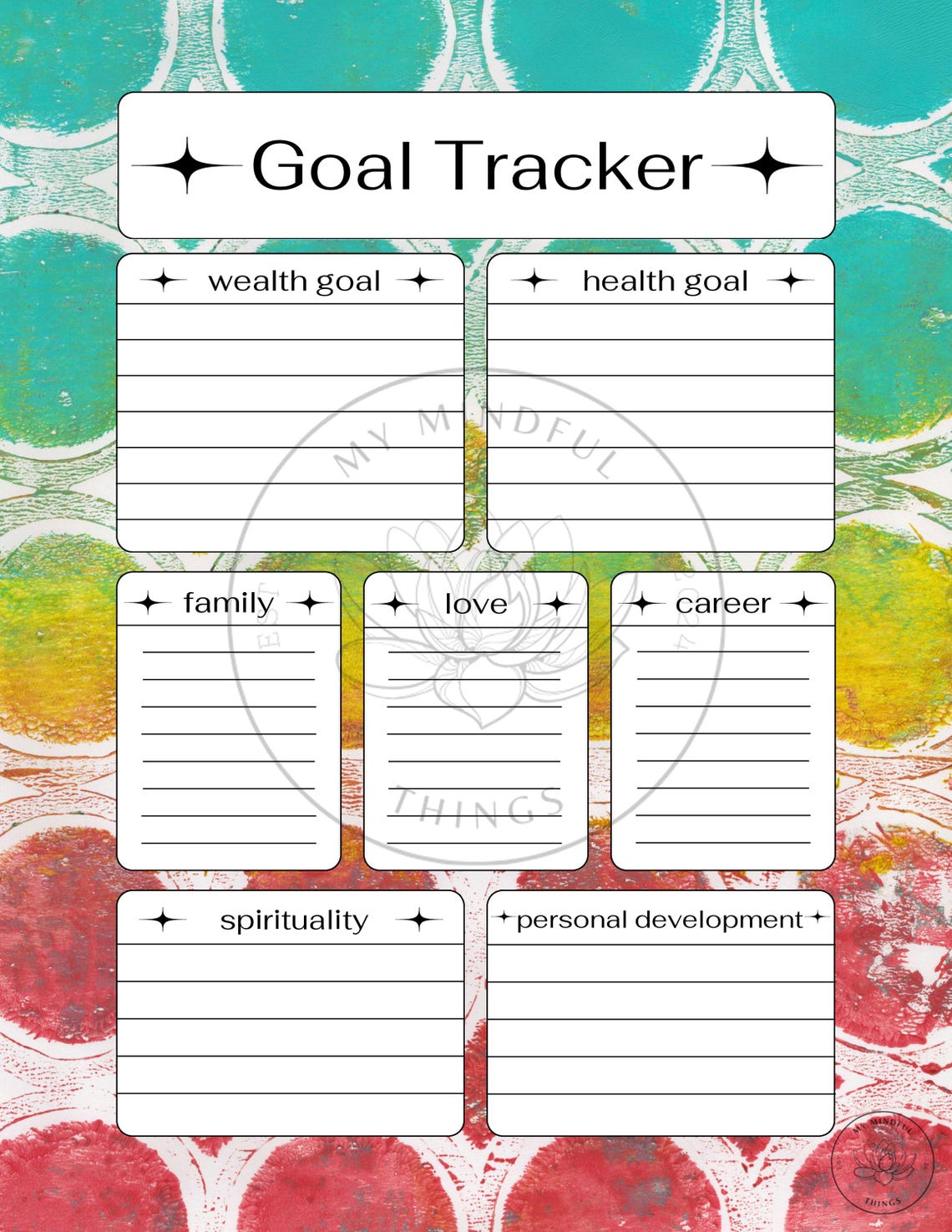 Printable Goal Tracker for Accountability - Health, Wealth, Family ...
