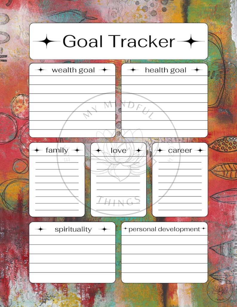 Printable Goal Tracker for Accountability - Health, Wealth, Family ...