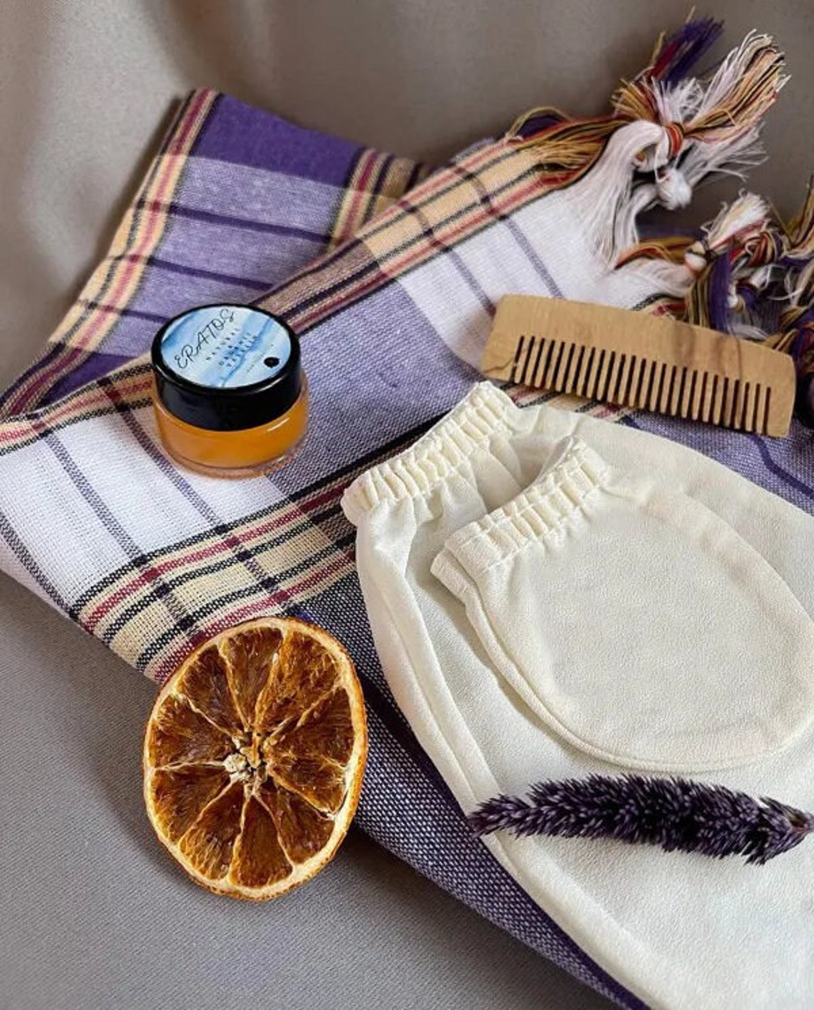 Traditional Bath Hammam Set Silk Scrub Glove Kit Thick Peshtemal Towel ...