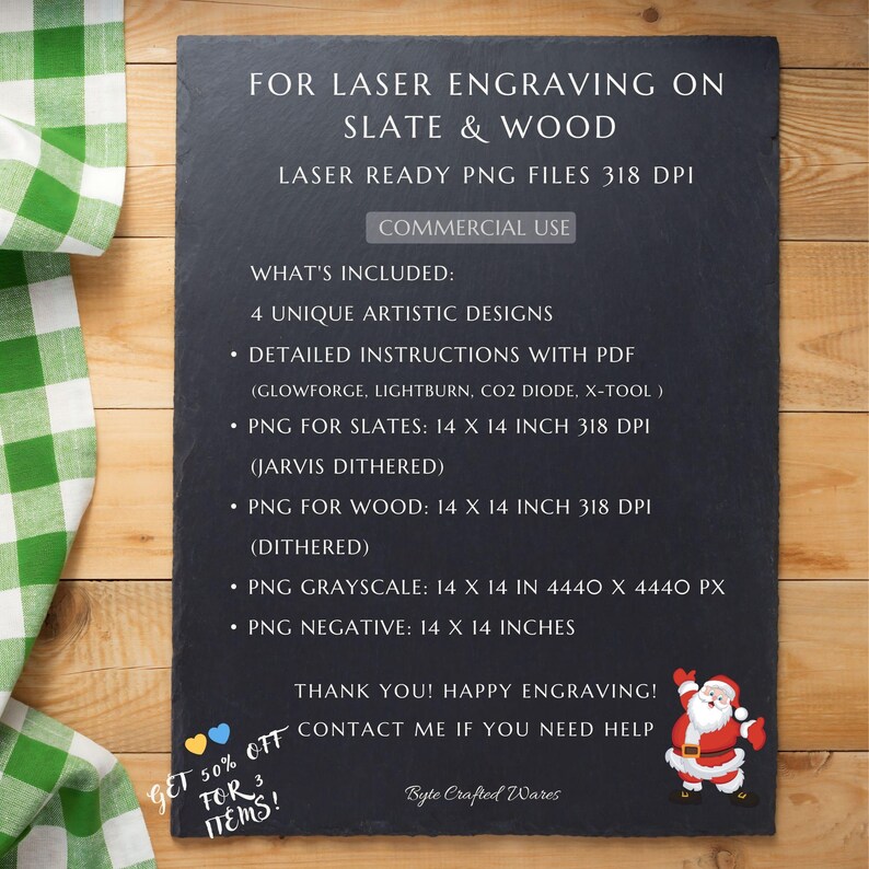 Santa's Crew Christmas Scenes Laser Engraving File, Laser Burn PNG ...