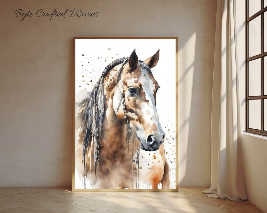 Cherokee Horse Watercolor Print, Native American Horse Art, Horse ...