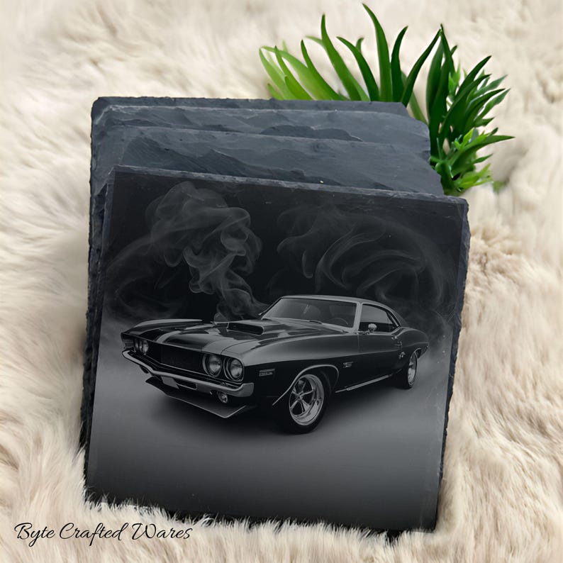 Retro Muscle Car Laser Engraving PNG, Classic Car Laser Burn, Slate ...