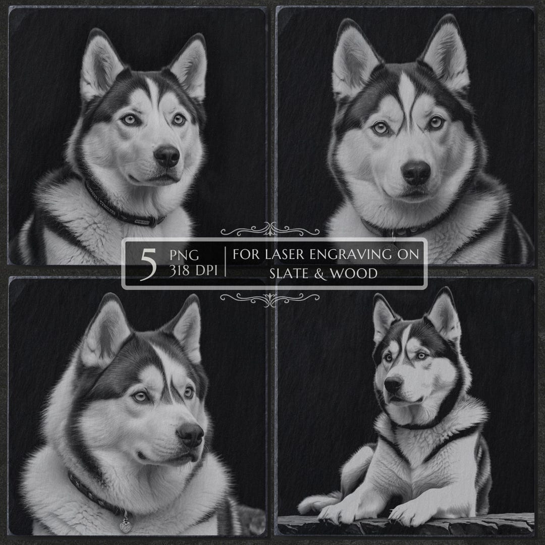 Siberian Husky PNG Laser Engraving File, Dog Breed Laser Burn, Slate ...