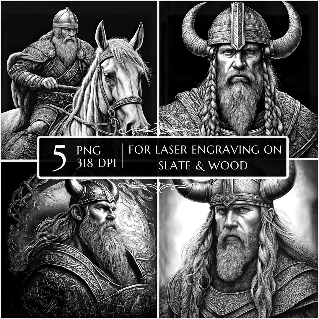 Viking Warrior Laser Engraving PNG File, Nordic Warrior, Slate Board ...