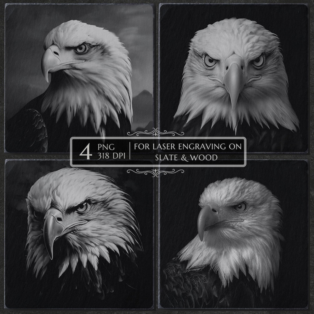 Bald Eagle Laser Engraving PNG, Patriotic Eagle Head Design, Slate ...