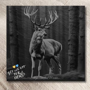 Forest Deer PNG Laser Ready Engraving File, Slate and Wood Laser Burn ...