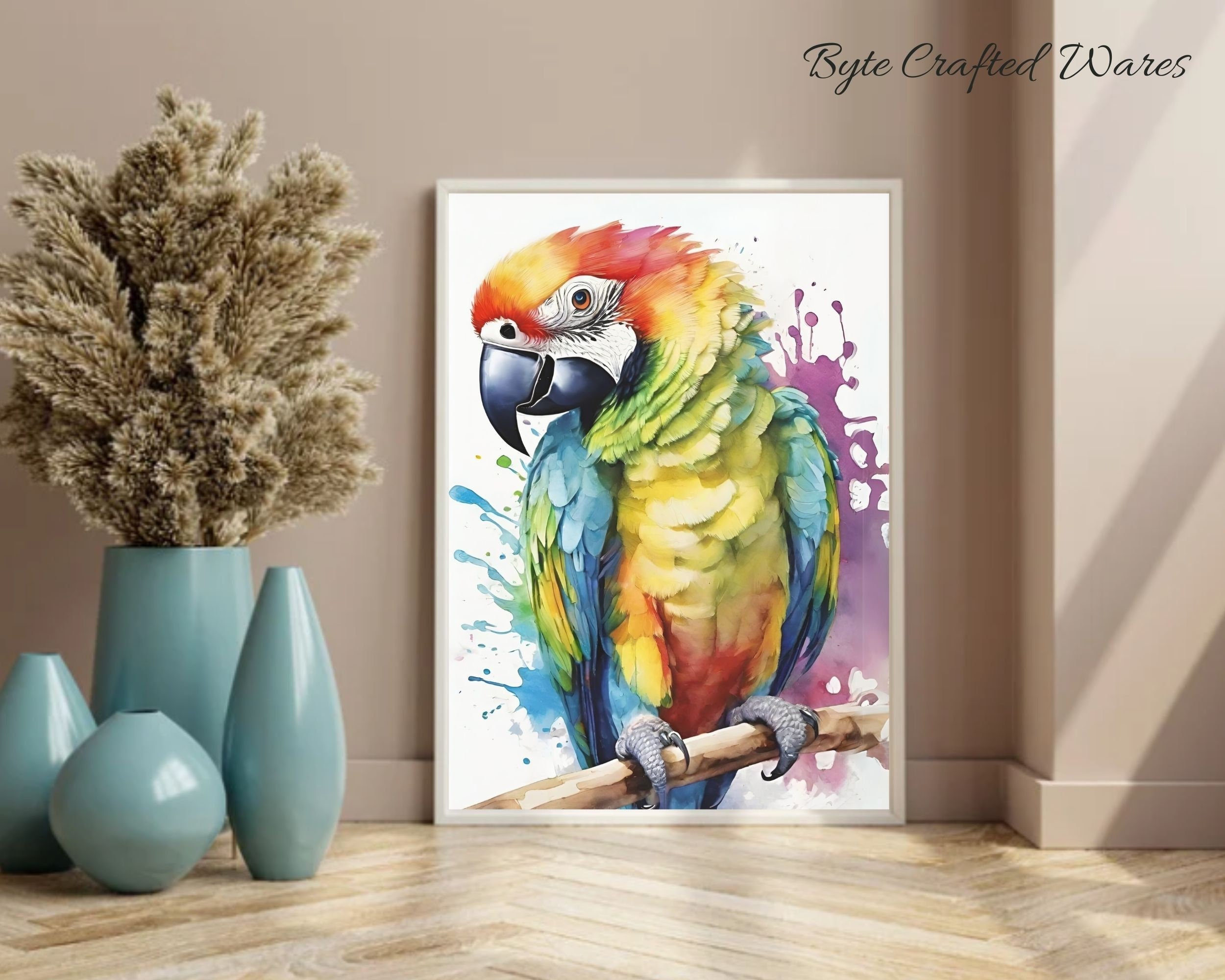 Parrot Watercolor Art Print, Parrot Painting Wall Art Decor, Parrot ...