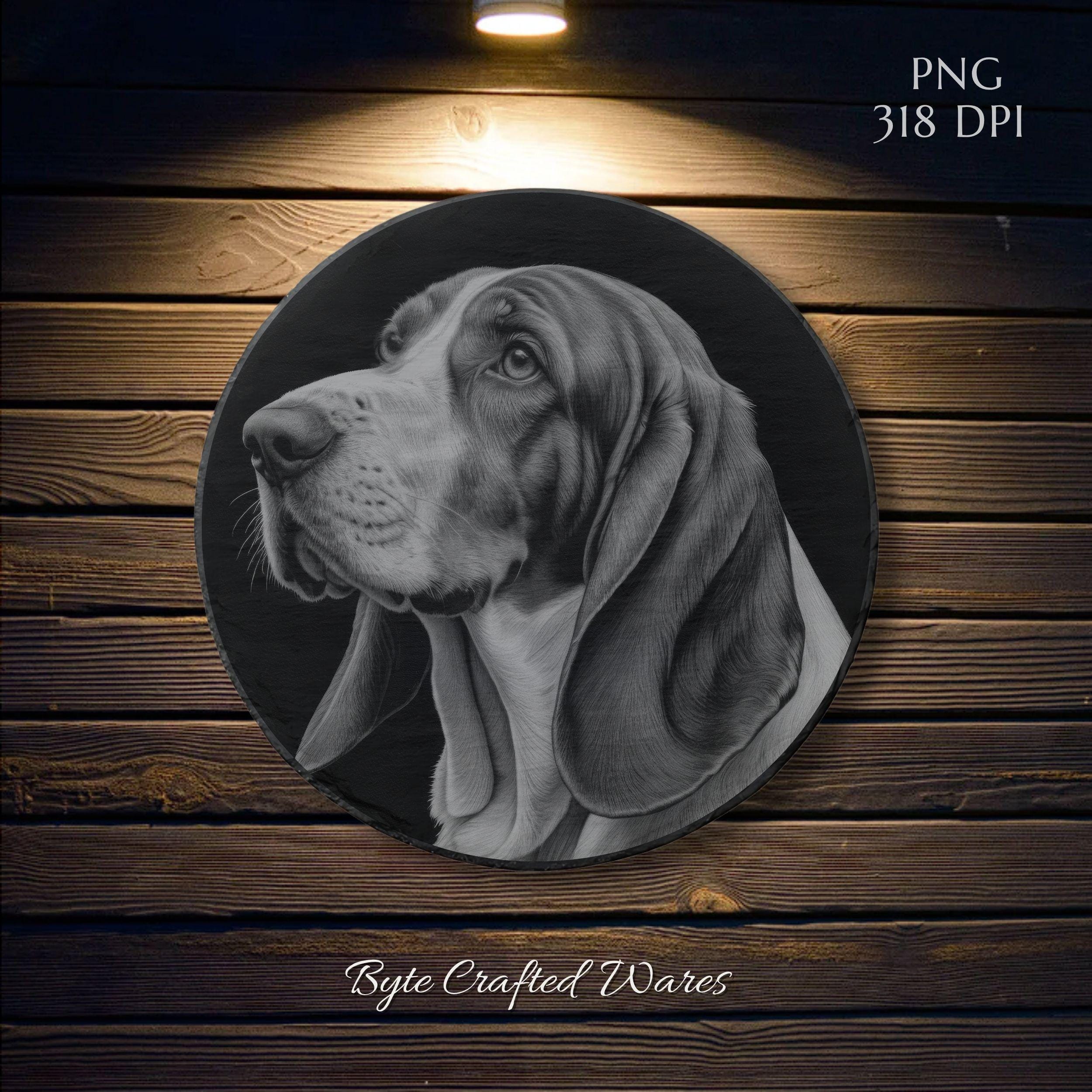 Basset Hound Dog PNG Engraving Bundle, Laser Burn Files for Slate ...