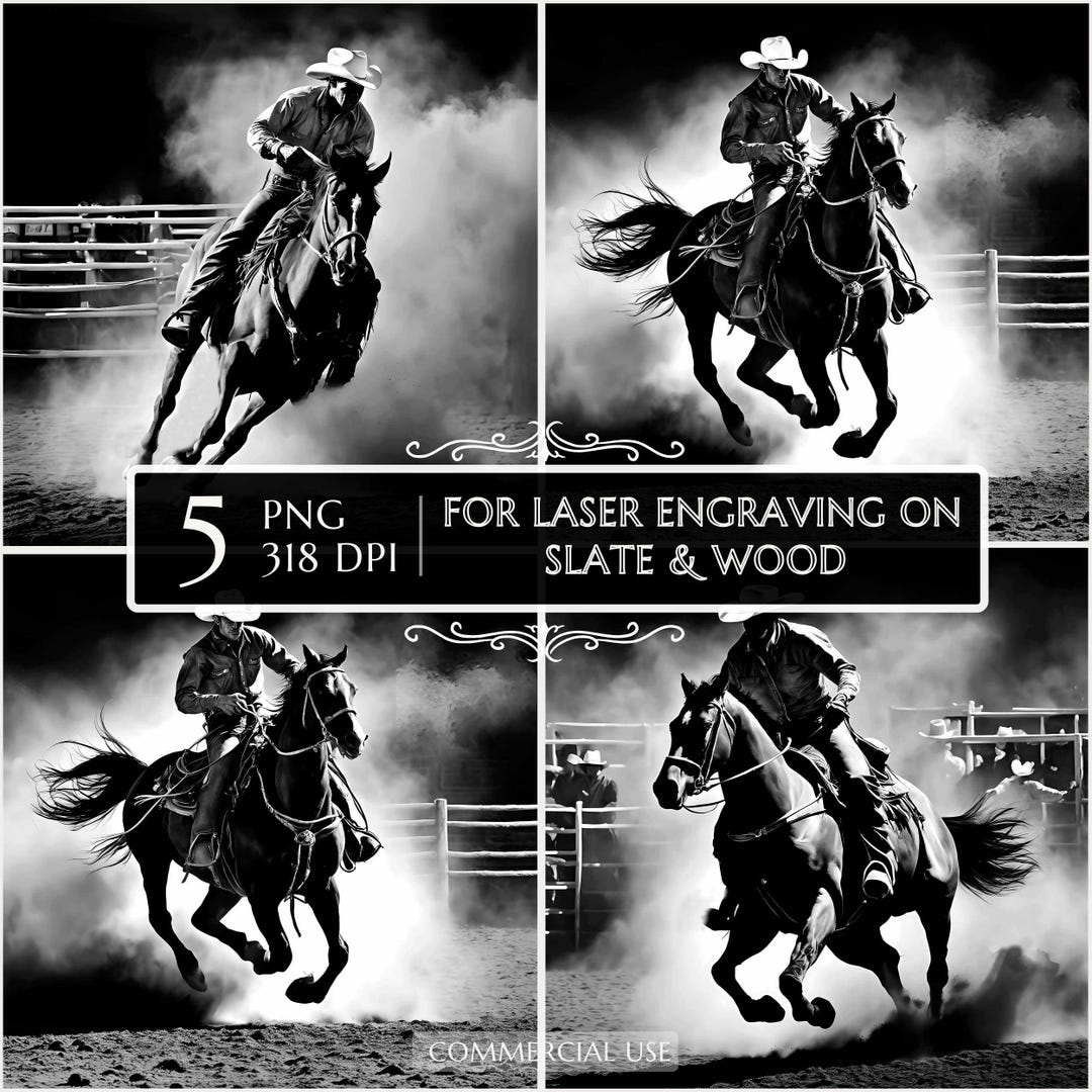 Wild West Rodeo PNG, Cowboy Laser Engraving, Horse Gallop PNG ...