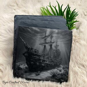 Sunken Antique Shipwreck PNG Laser Ready Engraving, Underwater Scene ...