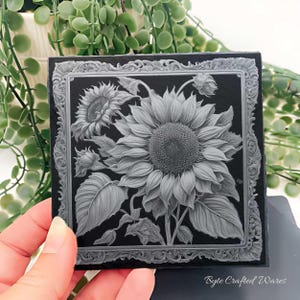 3D Sunflower Laser Engraving PNG File, Laser Burn Floral Illusion ...