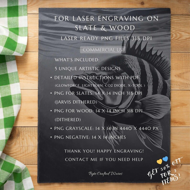 Largemouth Bass Laser Engraving PNG, Fish Slate Coaster File, Wildlife ...