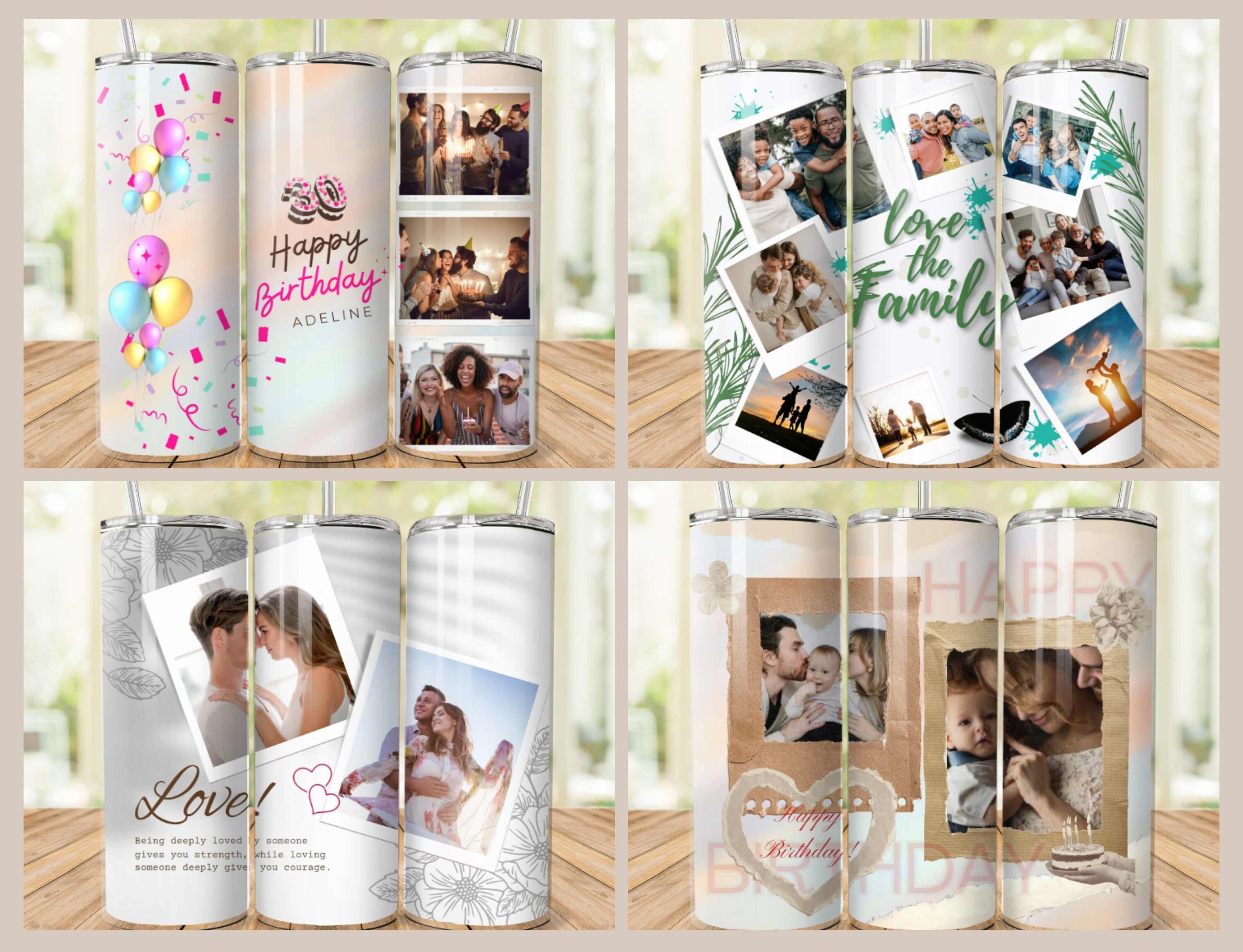 160+ Add Your Own Photo Tumbler Wrap Bundle, Canva Editable Tumbler ...