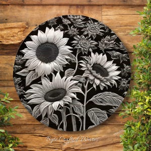 Sunflower 3D Laser Engraving PNG Bundle, Vintage Flowers for Slate ...
