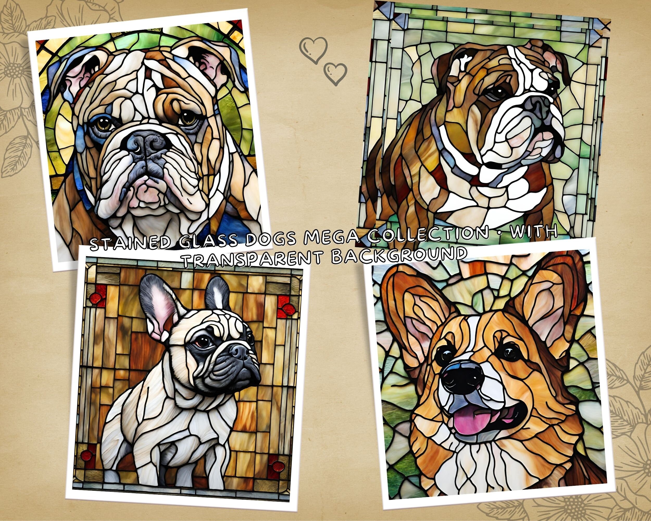125 Stained Glass Dogs PNG Bundle - Stained Glass Patterns, Stained ...