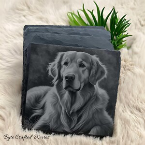Golden Retriever PNG for Engraving Dog Breed Laser Burn, Slate Coaster ...