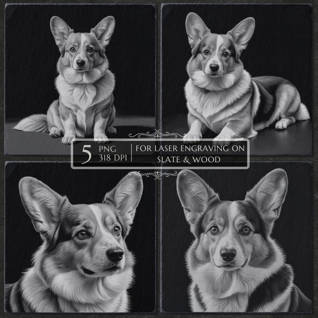 Corgi Dog PNG for Laser Engraving, Cute Dog Breed Laser Burn File ...